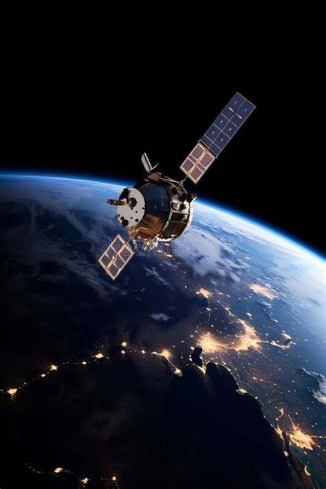 A Photo Of A Satellite Orbiting Around Earth Above Europe Ai Generated