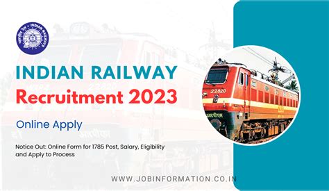 Indian Railway Recruitment 2023 Notice Out Online Form For 1785 Post