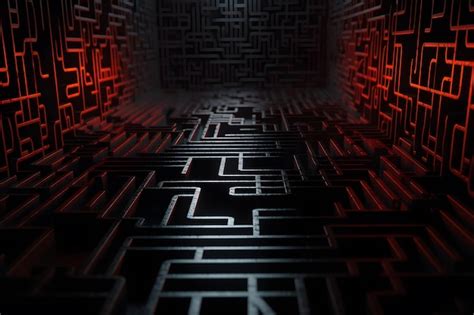 Premium Ai Image Scorched Maze Concept Neural Network Ai Generated