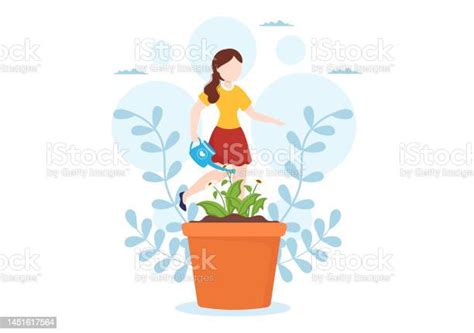 정신 문제 성장 및 자기 개선을 개발하는 사람들과의 개인 개발 평평한 만화 손으로 그린 템플릿 일러스트레이션의 식물로 개발에 대한 스톡 벡터 아트 및 기타 이미지 Istock