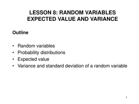 Ppt Lesson 8 Random Variables Expected Value And Variance Powerpoint