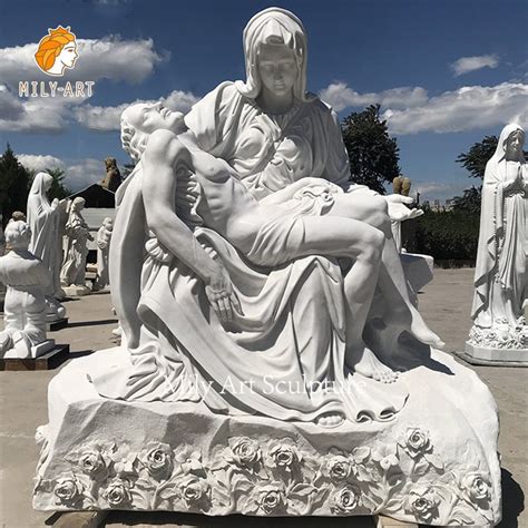 Famous Michelangelo Mother Mary Sculptures Hand Carved White Marble La