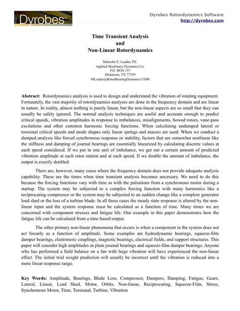 pdf time transient analysis and non linear … transient analysis and