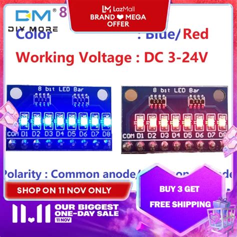 Diymore Diymore Bluered Common Anodecathode 3 24v 8 Bit Led Strip Dc 3 24v Suitable For