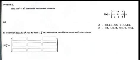 Solved Let L R3R3 Be The Linear Transformation Defined By Chegg Com