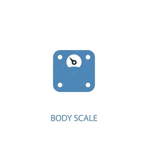 바디 스케일 개념 2 컬러 아이콘입니다 간단한 파란색 요소 그림입니다 신체 규모 개념 기호 디자인입니다 웹 및 모바일 Uiux에 사용할 수 있습니다 프리미엄 벡터