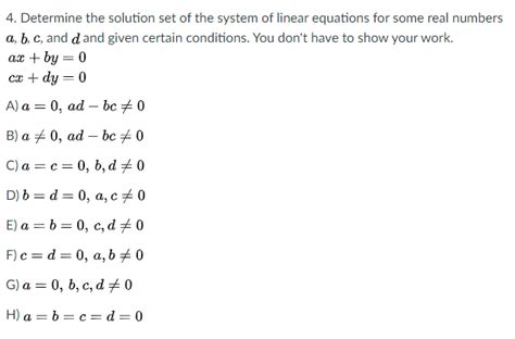 Solved Determine The Solution Set Of The System Of Linear Chegg Com