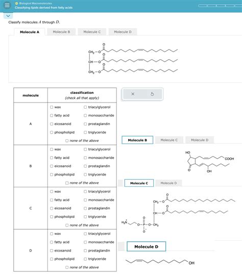 Solved Classify Molecules A Through D Molecule A Chegg Com