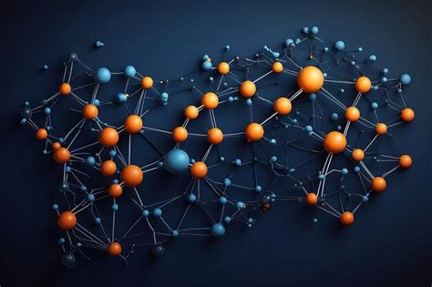 Premium Photo Abstract Molecule Structure On Dark Blue Color Background