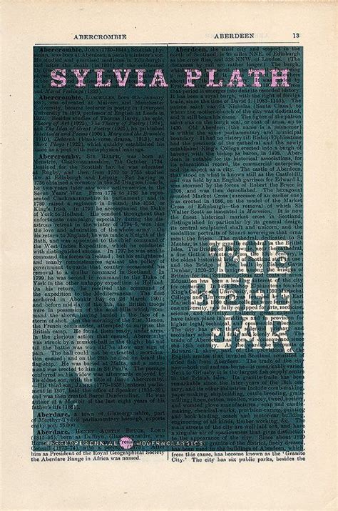 The Bell Jar By Sylvia Plath Book Cover Print On A Vintage Encyclopedia Page Unframed Home