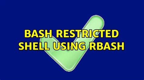 bash restricted shell using rbash youtube
