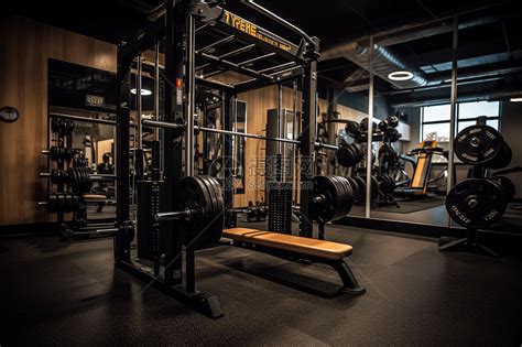 现代健身房中的健身器材高清图片下载 正版图片600477935 摄图网