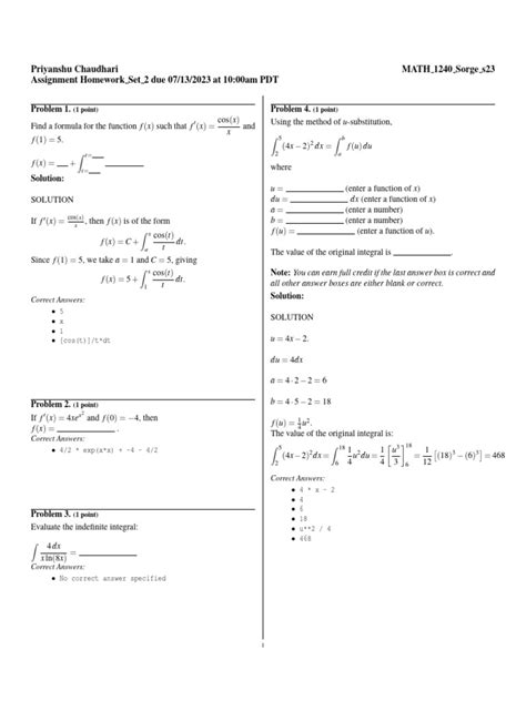 Math 1240 Sorge S23t00727646homework Set 2 Pdf Area Velocity