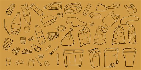 재활용 및 재활용 플라스틱 항목의 집합입니다 플라스틱 쓰레기로 오염 방지의 주제에 대 한 설계를 만들 수 있습니다 0명에 대한 스톡 벡터 아트 및 기타 이미지 Istock