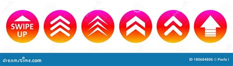 Set Swipe Up Arrows Icon Group Arrows Directed Upwards Different White Arrows Sign Scroll Or