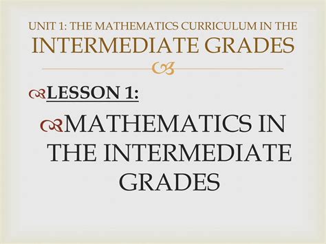 Lesson 1 Teaching Math In The Intermediate Grades Pptx Homework And