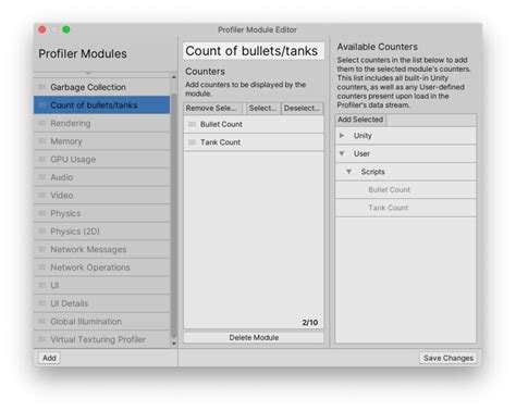 Unity Manual Profiler Module Editor