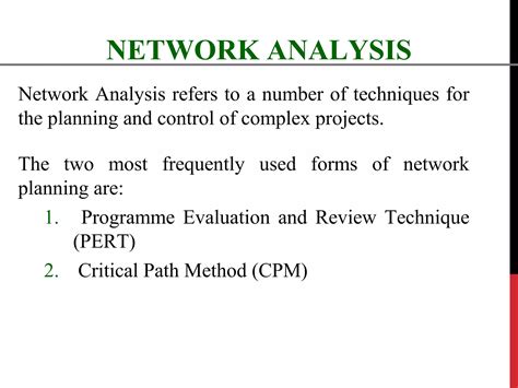 Project Management Network Analysis Cpm And Pert Ppt