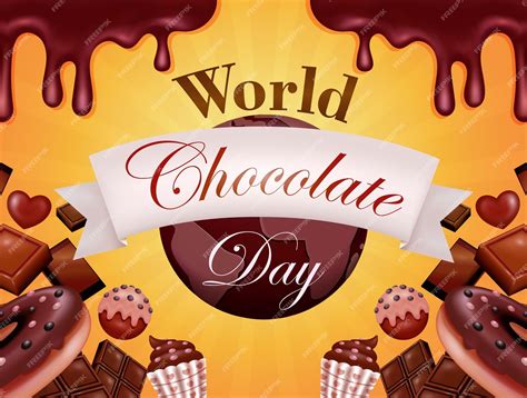 Premium Vector World Chocolate Day Poster Or Banner 3d Vector