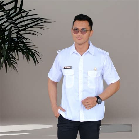 Jual Seragam Asn Pdh White American Drill Shopee Indonesia