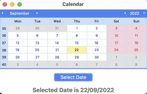 Github Harshalmargaj Calendar Calendar Using Tkinter Gui In Python