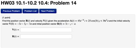 Solved Hw03 101 102 104 Problem 14 Previous Problem Next