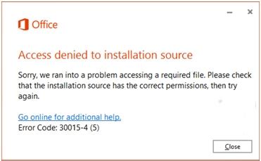 How To Repair MS Office Access Denied To Installation Source Error Message IR Cache