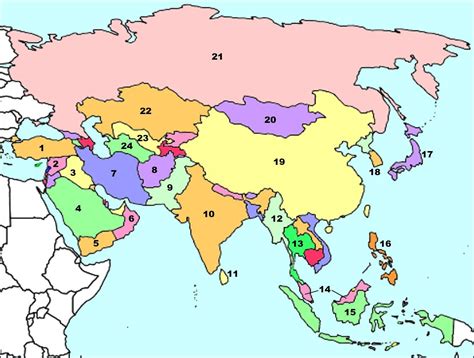 Какими цифрами на карте Азии обозначены Япония — Турция — Южная Корея — Школьные Знания Com