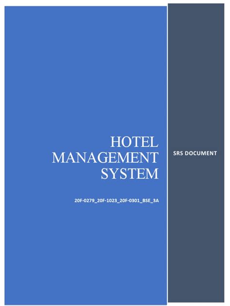 Srs Of Hotel Management System Pdf Operating System Databases