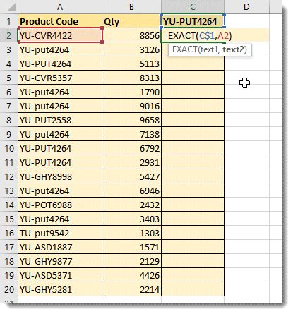 Perform A Case Sensitive Filter In Excel