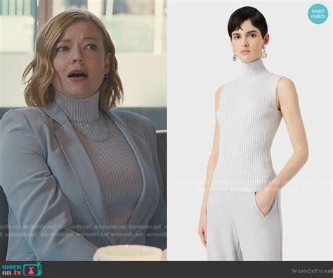 Wornontv Shivs Blue Turtleneck And Blazer On Succession Sarah Snook