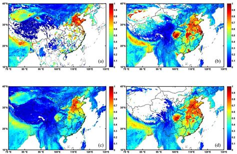 The Averaged Aod From 2006 To 2011 A Modis C5 Deep Blue B Modis Download Scientific
