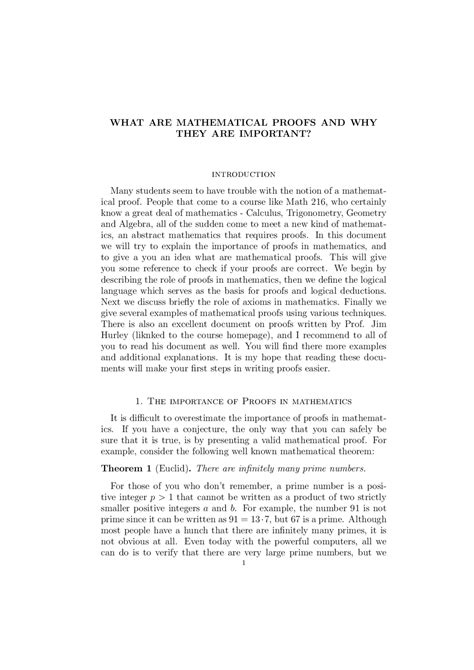 what are mathematical proofs and why are they important math 3230
