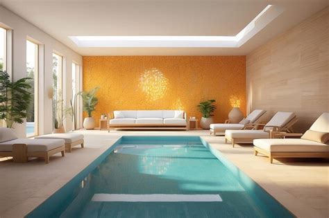 Premium Photo Sunny Relaxation Pool Room At Modern Health Spa Created