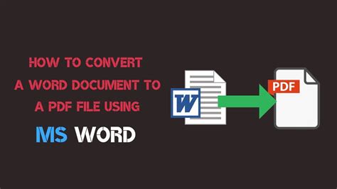 How To Convert Word File To Pdf File Using Microsoft Word YouTube