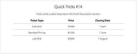 Quick Tricks Add A Table Using Markdown