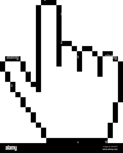 Pixel Hand Cursor Retro Press Pointer Symbol Stock Vector Image And Art