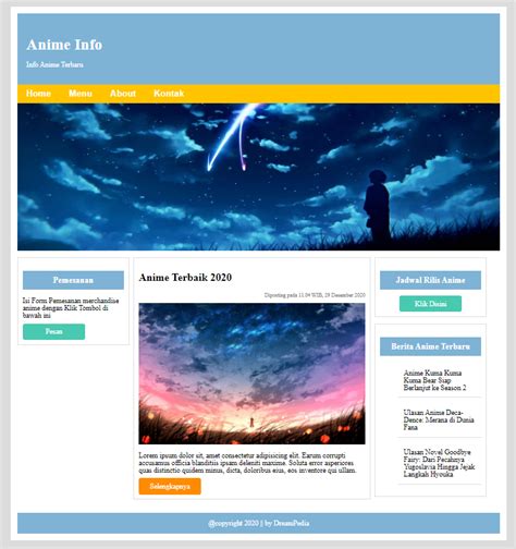 Cara Membuat Layout Website Sederhana Html Css Responsive