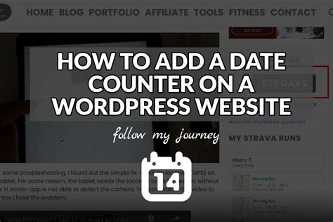 how to add a date counter on a wordpress website