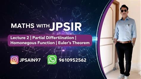 Lecture 2 Partial Differentiation Homogeneous Function Eulers Theorem Youtube