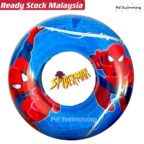 Ready Stock Spider Man Cartoon Inflatable Swim Float Swimming Ring