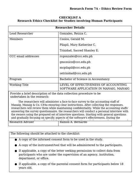 Final Form 7a Ethics Review Form Pdf