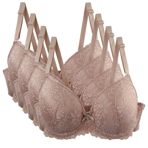 Ahdbta Womens Wireless Bras Floral Lace Push Up Bralettes No Underwire Supportive Tshirt Bra