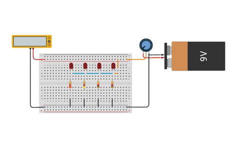 circuit design battery level indicator tinkercad