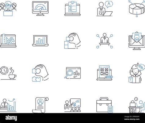 Workflow And Employee Outline Icons Collection Workforce Employee