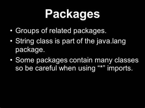 Java 3 More Java Then Java Libraries And Packages Java Standard Class