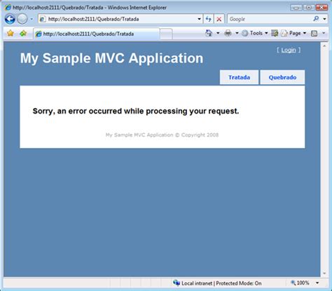 Tratamento De Erro No ASP Net MVC Lambda3