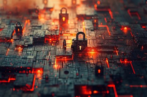 Digital Padlocks On A Glowing Circuit Board Symbolizing Cybersecurity
