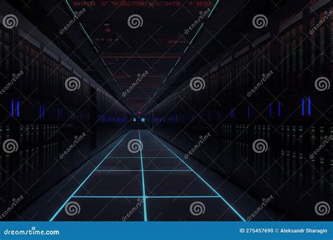 Server Racks In Computer Network Security Server Room Data Center Generative Ai Stock