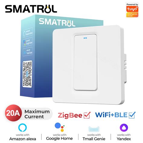 SMATRUL 20A Tuya Smart Wifi Zigbee Water Heater Boiler Switch Air Conditioner Light EU Wall